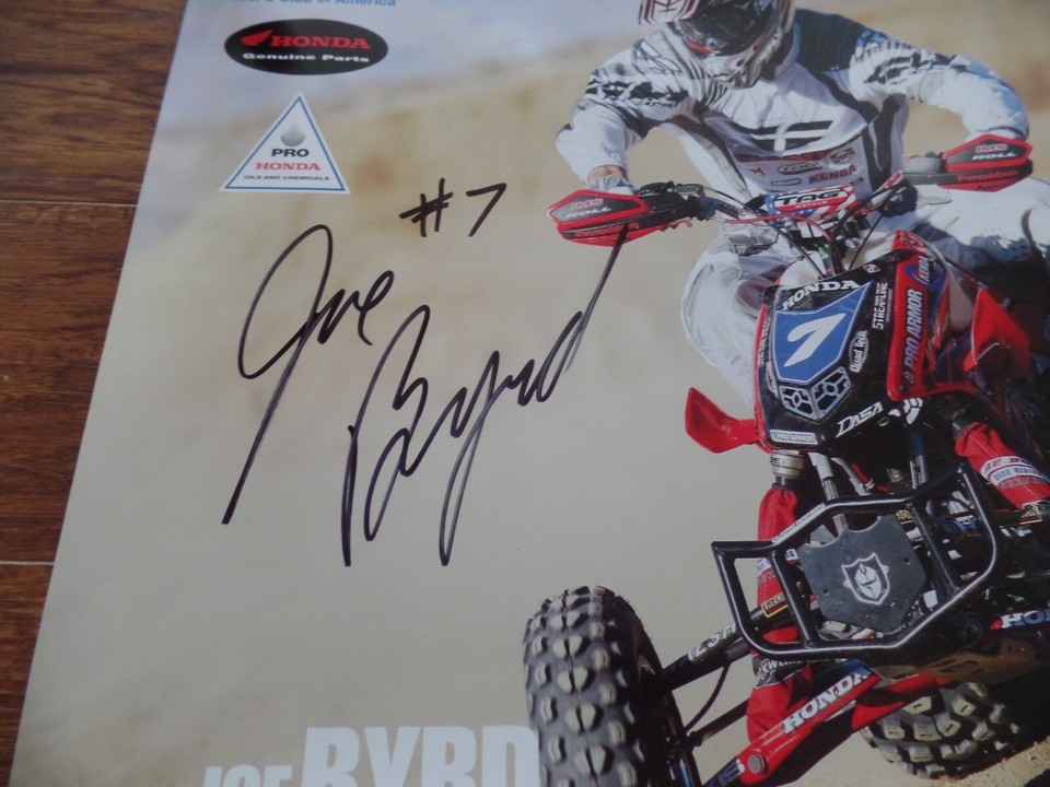 NEW FACTORY HONDA JOE BYRD #7 PEP WALSH AUTOGRAPHED POSTER TRX250R TRX ...