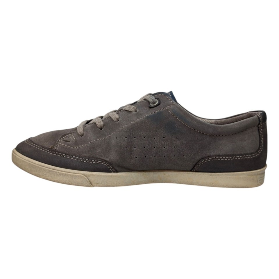 ECCO Collin Leather Sneakers Mens Grey Casual Perforated Lace Up EU 42 ...