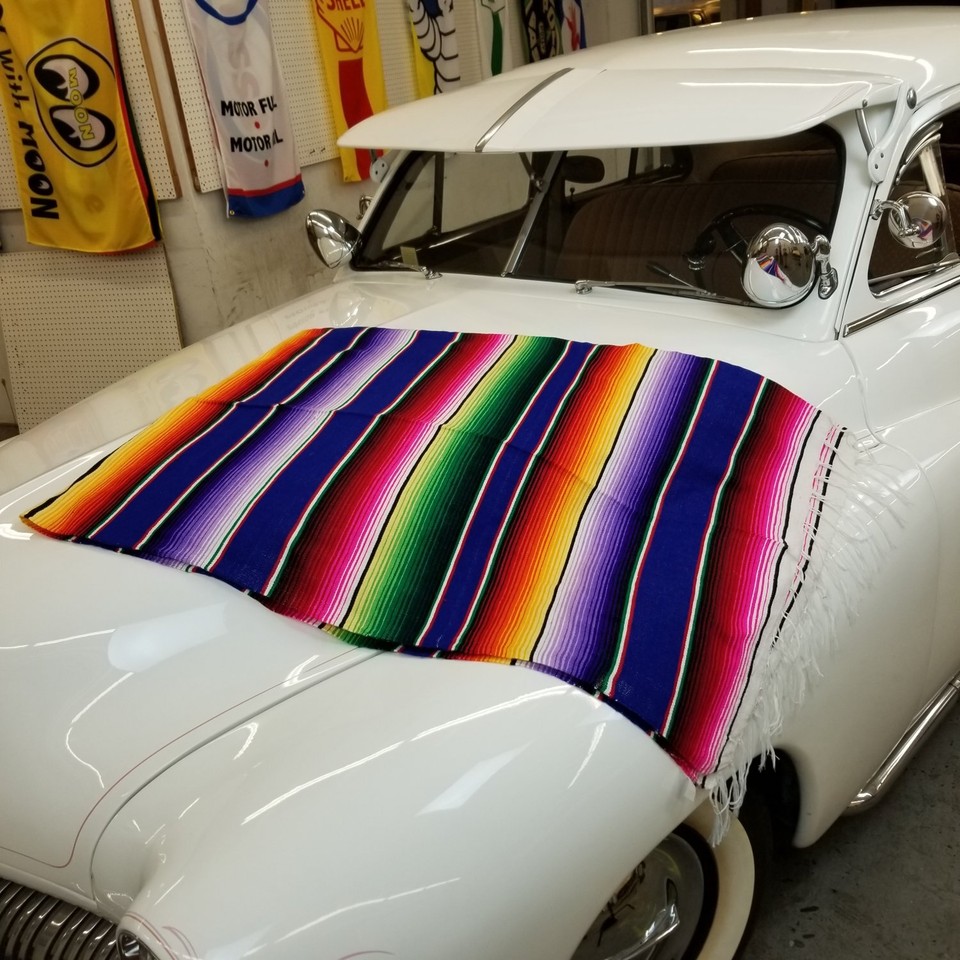 Hot Rod Interior Kit - Blue Authentic Mexican Indian Blanket | eBay