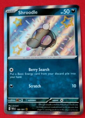 Shroodle HP50 Pokemon Shiny Holo Rare Card No. 189/091 | eBay