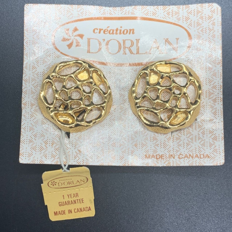 Signed D'Orlan Vintage Gold Tone Modern Rose Flower Medallion Necklace ...