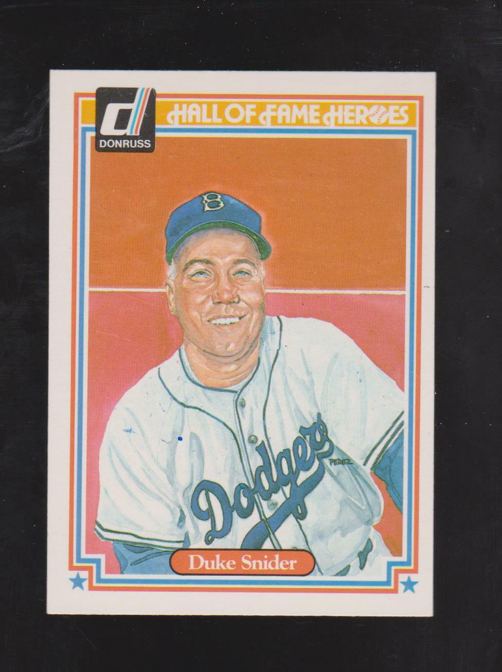 1983 Donruss Hall of Fame Heroes #14 Duke Snider card, Brooklyn Dodgers ...