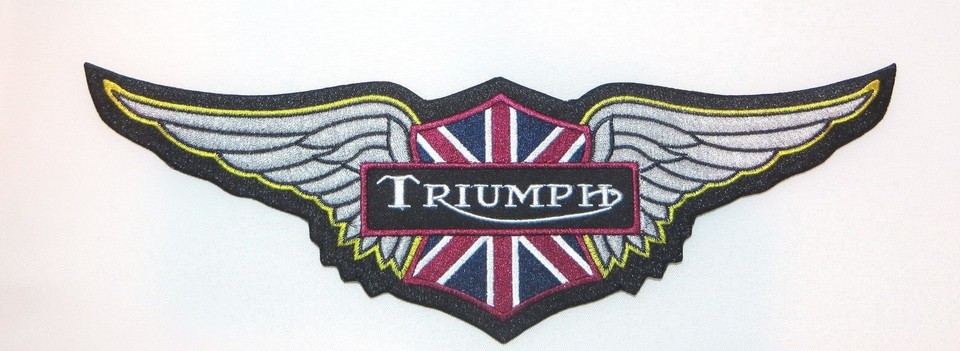 TRIUMPH MOTORCYCLE EMBROIDERED JACKET PATCH 5.75" W X 2" Tall (Small ...