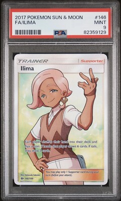 Pokemon - Ilima 146/149 Full Art Trainer - Sun & Moon Base 2017 - PSA 9 ...