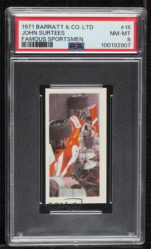 1971 Barratt & Co Goldflake Famous Sportsmen John Surtees #15 PSA 8 HOF 11bd | eBay