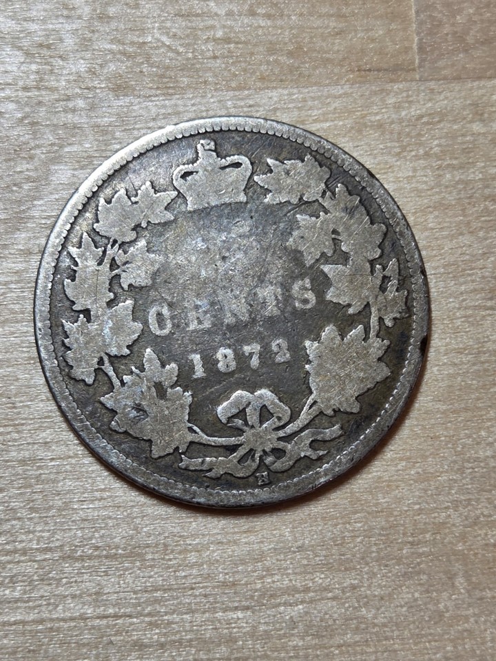 Canada 25-cents coin, 1872 H. KM# 5, 0.925 Silver. Queen Victoria. | eBay