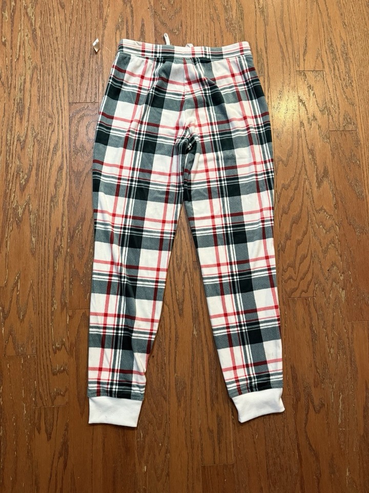 Rachel Zoe 2 Piece Fleece Pajamas Set Plaid Green White Red Sizes ...