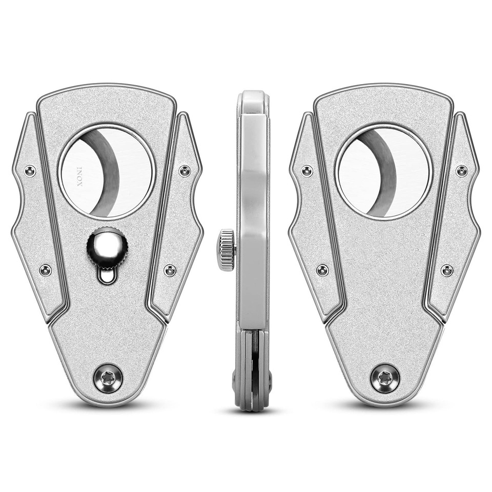 Cigar Cutter Stainless Steel, Double Sharp Blade Safe Cut Cutter, Lock ...