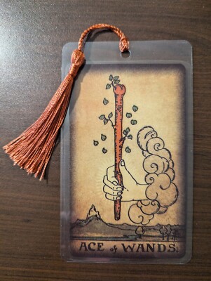 ACE OF WANDS Bookmark Vintage Antique Art RWS Tarot Deck Card New Gift ...