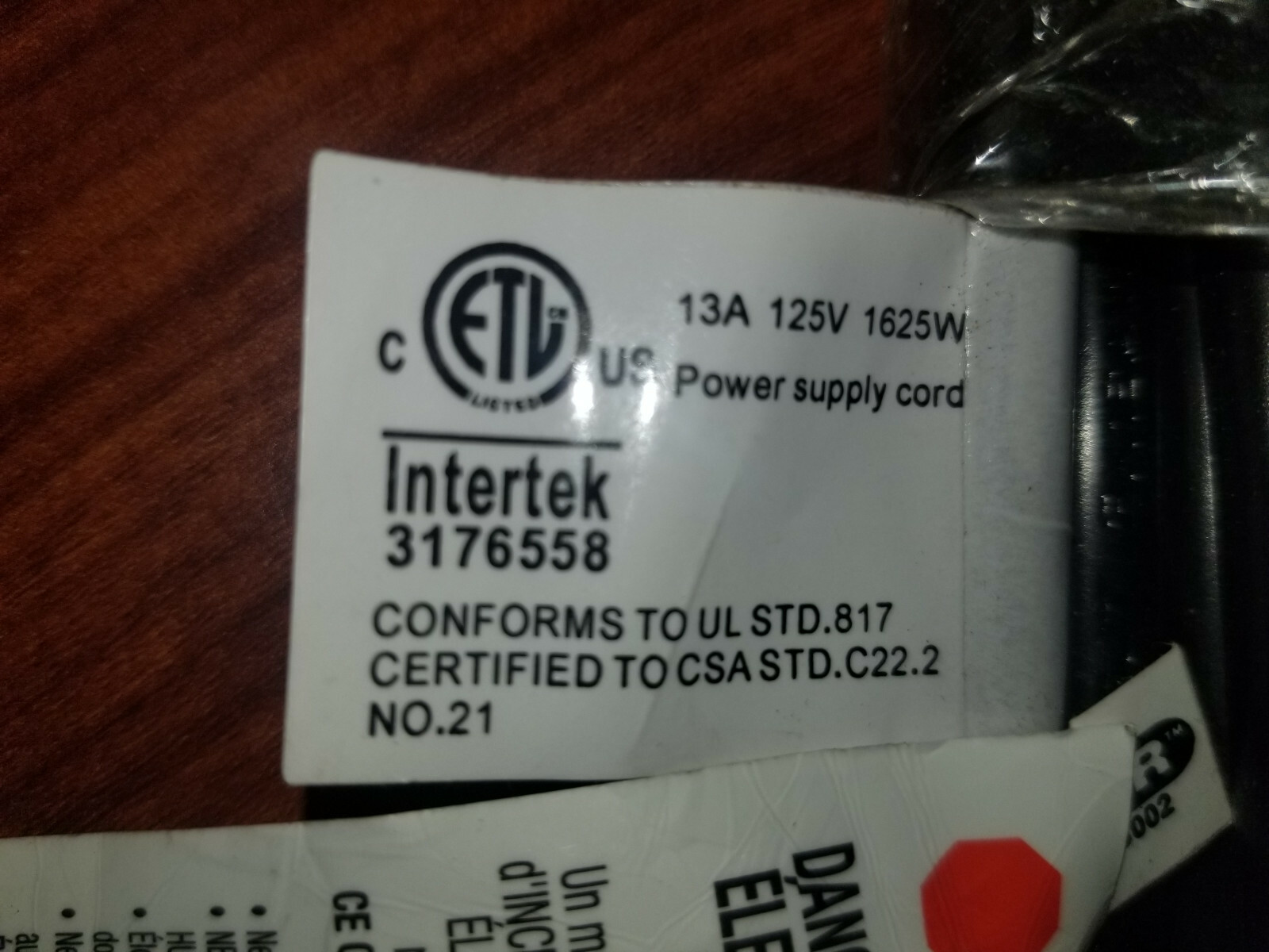 INTERTEK 3176558 6FT Power Appliance Cord,Dishwasher,Garbage Disposal ...