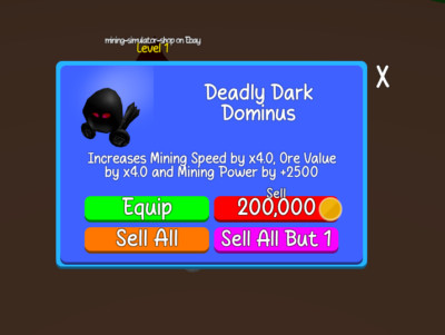 Mining Simulator - 3x Deadly Dark Dominus | eBay UK