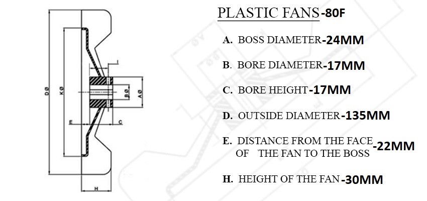 Adjustable Bore Plastic Cooling Fan 80F For Electric Motors New | eBay
