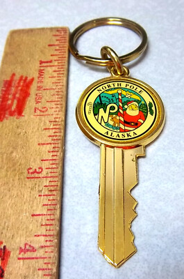 North Pole Alaska Key shaped KeyChain - North Pole Alaska City seal ...