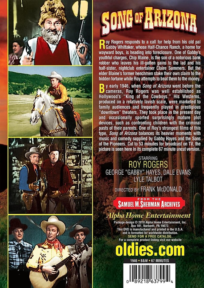 Song Of Arizona (DVD) Roy Rogers Gabby Hayes Dale Evans Lyle Talbot | eBay