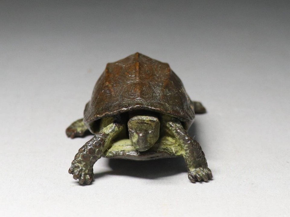 Antique Japanese Bronze Turtle Movable Head Okimono Signed | eBay