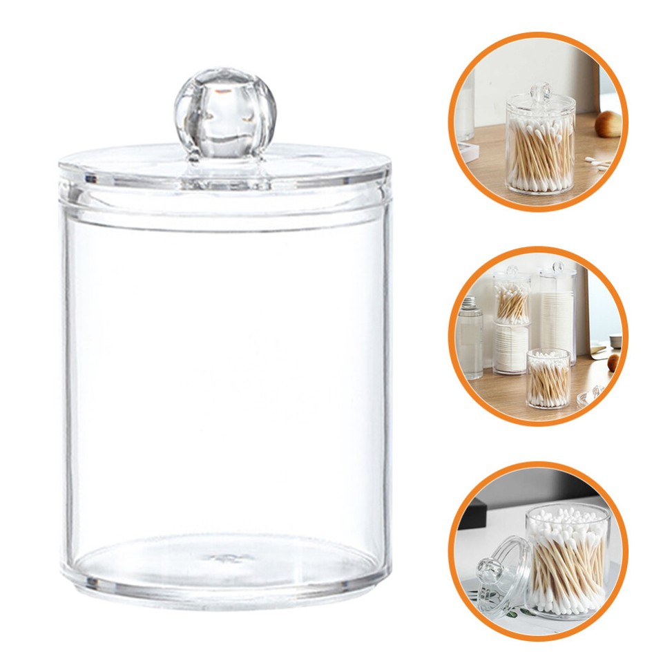 Cotton Ball Storage Box Swab Organizer Can Clear Container with Lid | eBay