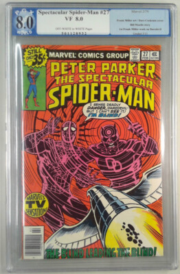 SPECTACULAR SPIDER-MAN 27 PGX 8.0 1ST FRANK MILLER DAREDEVIL (SLAB ...