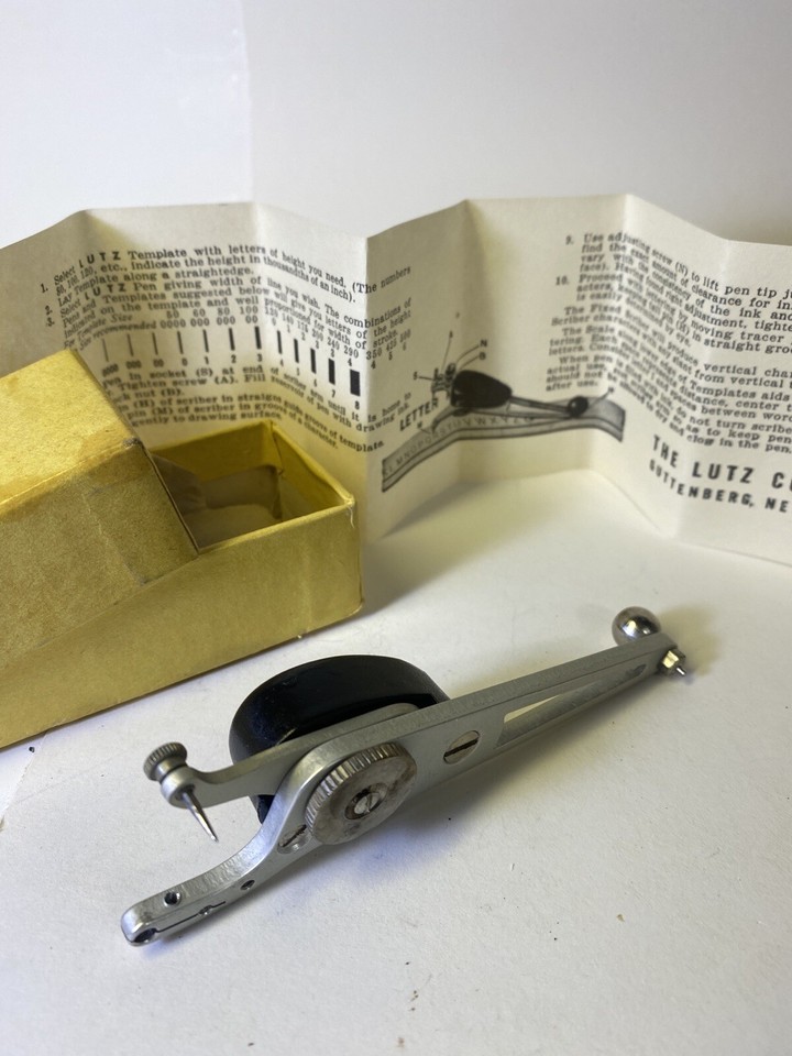 Scriber Drafting Lettering Tool Lutz Vintage W/ Original Box | eBay
