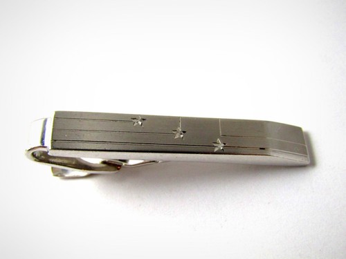 Vintage Collectible Tie Bar: Triple Star Very Beautiful Silver Tone ...