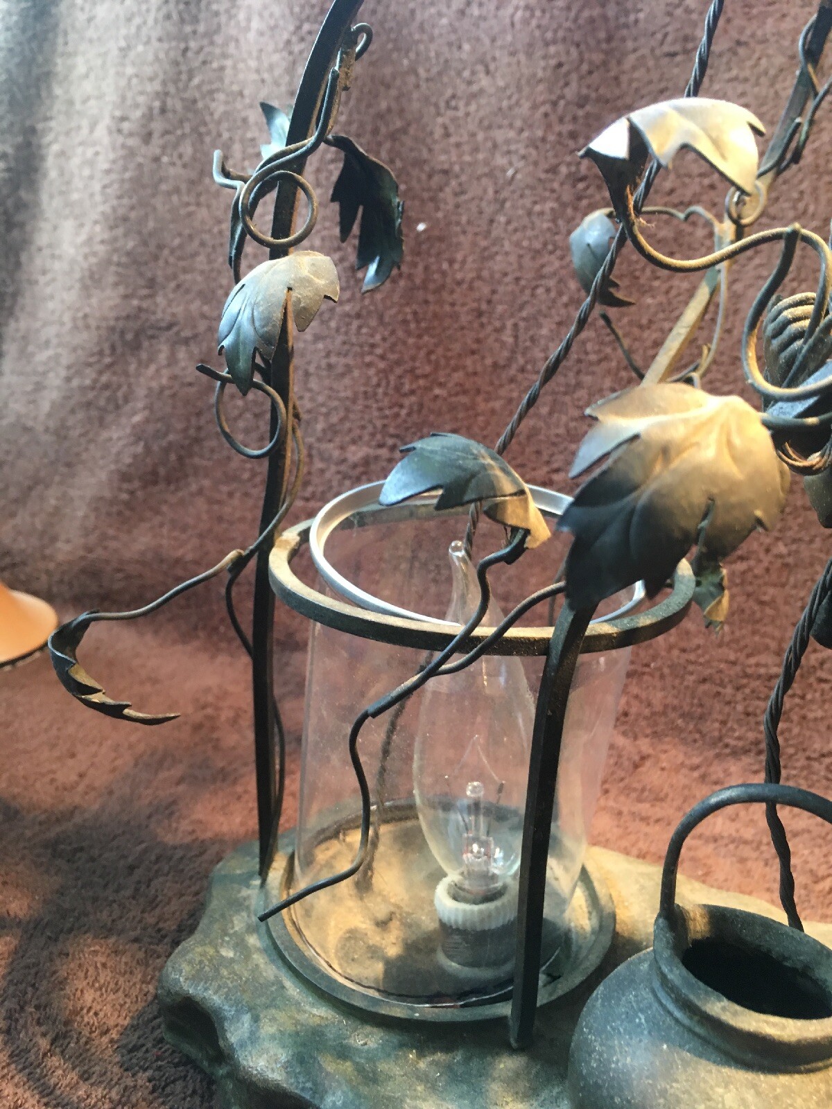 A de Ranieri Spelter Art Nouveau Bronze Lamp - France Boy at Well ca ...