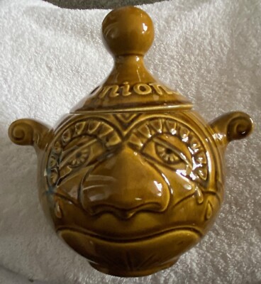 Crying Onion pot, Price & Kensington Pottery Brown Glazed Crying Face ...