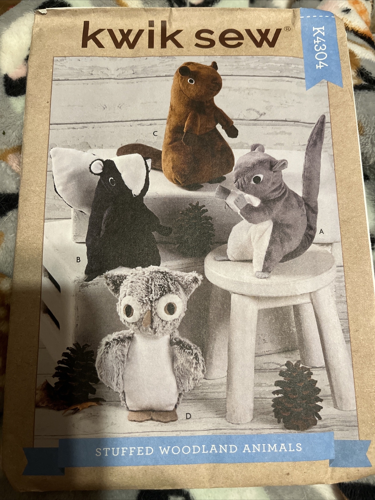 Forest Animals Plush Toys Sewing Pattern-Squirrel_Owl_Beaver_Skunk-Kwik ...