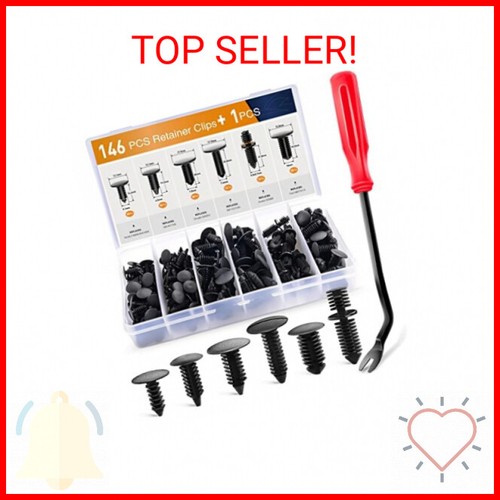 GOOACC 146PCS Nylon Bumper Shield Retainer & Double End Xmas Tree ...