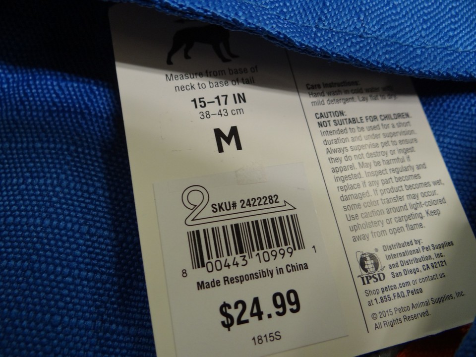 Good 2 Go Size Medium M Warm & Waggin' Reflective Sport Jacket Dog Blue ...