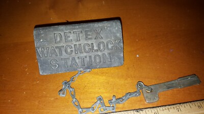 VINTAGE DETEX WATCHCLOCK STATION BOX CASE WITH KEY AND CHAIN KEY #2 | eBay