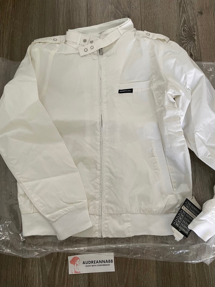 MEMBERS ONLY White Zip Jacket Size Small NWTS | eBay