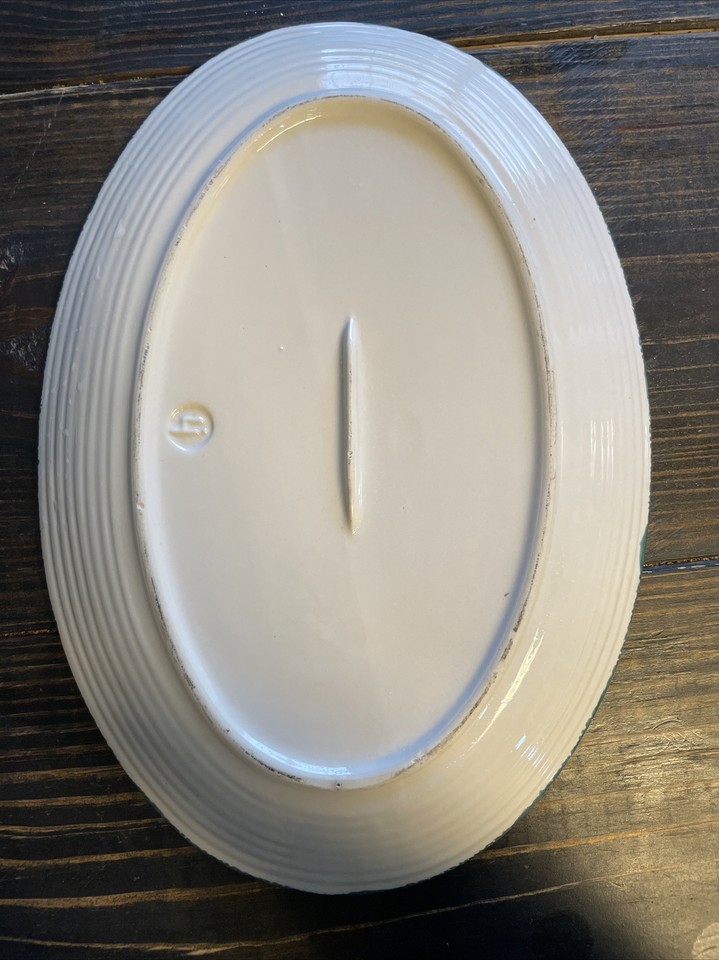 Hermitage Pottery 14" Oval Platter Christmas Tree Sponge Design 1998 ...