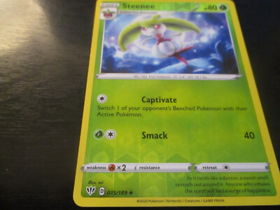STEENEE HOLO pokemon CARD #15/189 2020 MInt condition 80HP | eBay