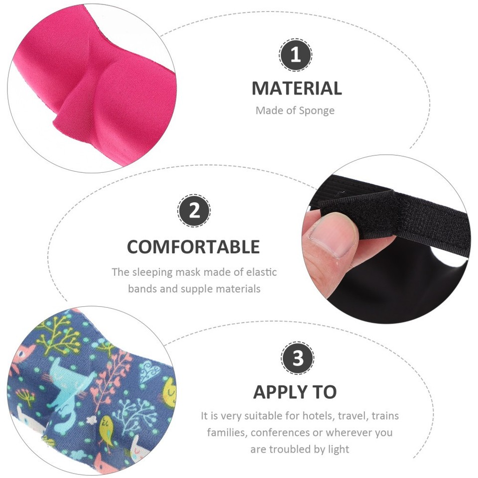 5 Pcs Lightproof Breathable Kids Sleeping Eye Mask Sponge Noon Break ...