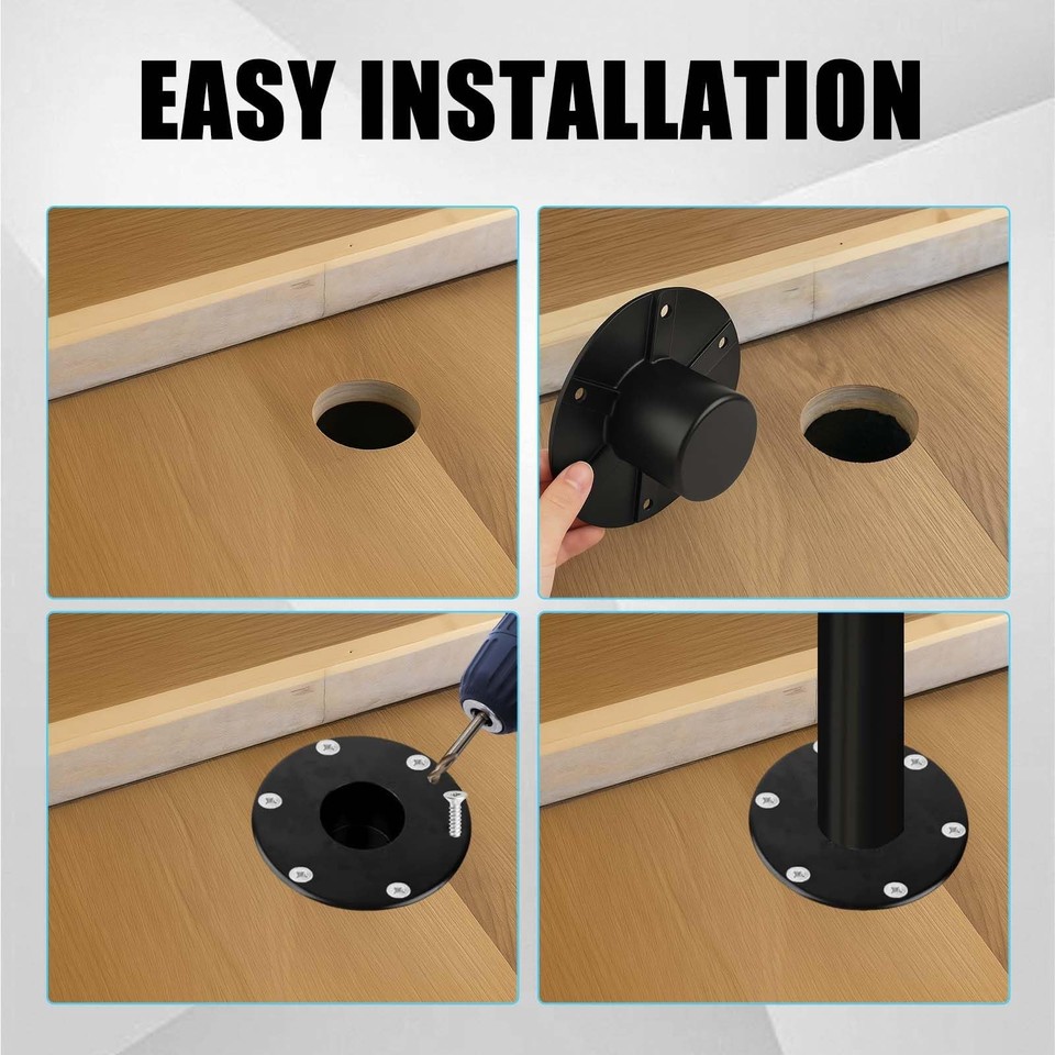 Round Aluminum RV Trailer Pedestal Base,Flush Floor Mount Base for ...