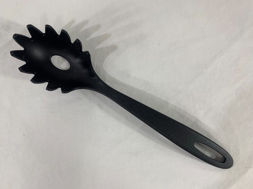 TRAMONTINA ABILITY ~ 12" BLACK Nylon Pasta Noodle Slotted Spoon Fork ...