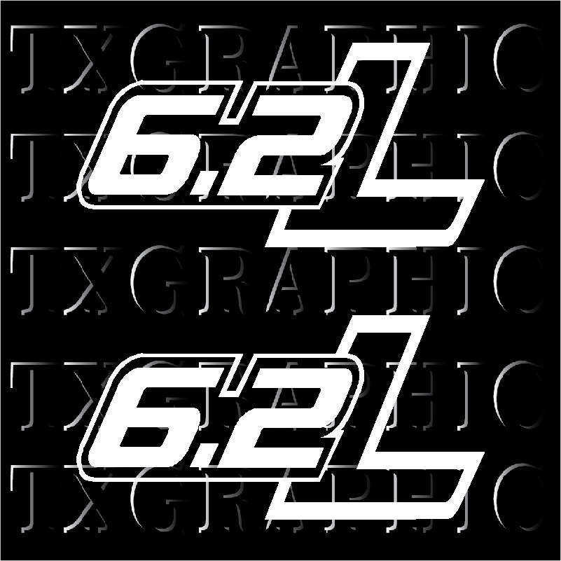 6.2 L LITER Engine Size Decal Sticker Ford Boss V8 F-150 SVT Raptor ...