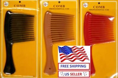LOT OF 2 COMBS- STYLING RAKE COMB HANDLE LARGE SIZE 8" X 4 " DETANGLER ...