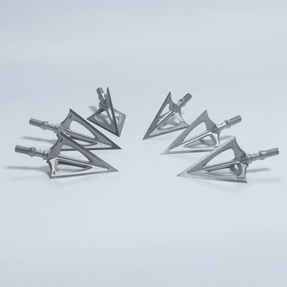 Archery Broadheads 100/125 Grain Fixed Blades Stainless Steel Hunting ...