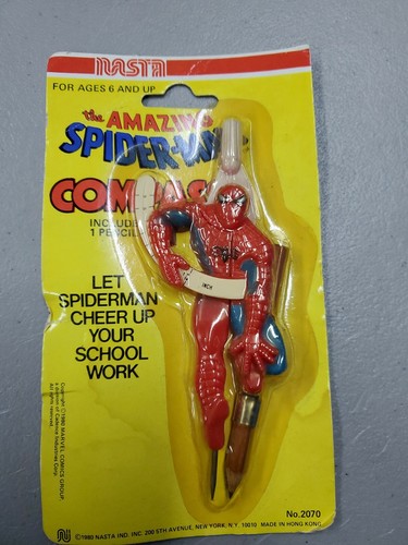 1980 Nasta Spider-Man School Compass with Pencil in Package NEW Old ...