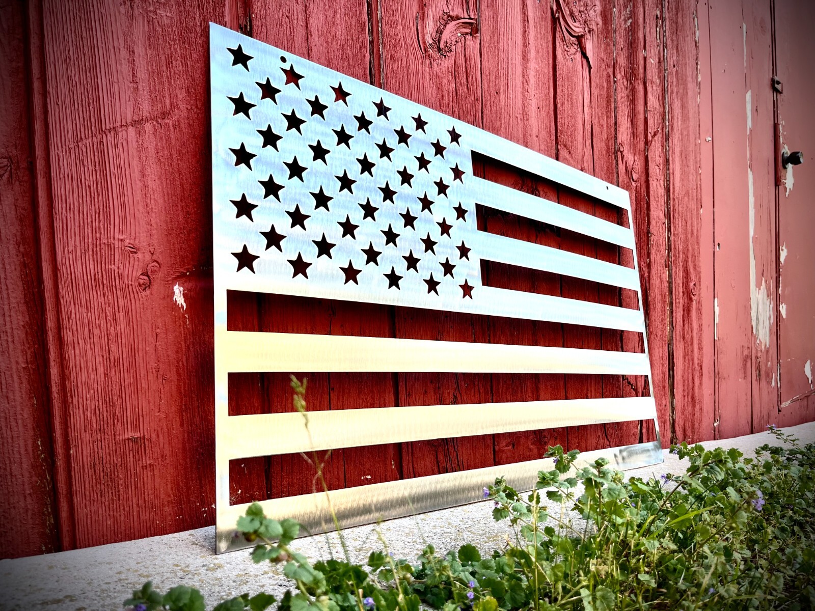 36-inch Polished Steel Steel American Flag, Metal Flag, America Sign | eBay