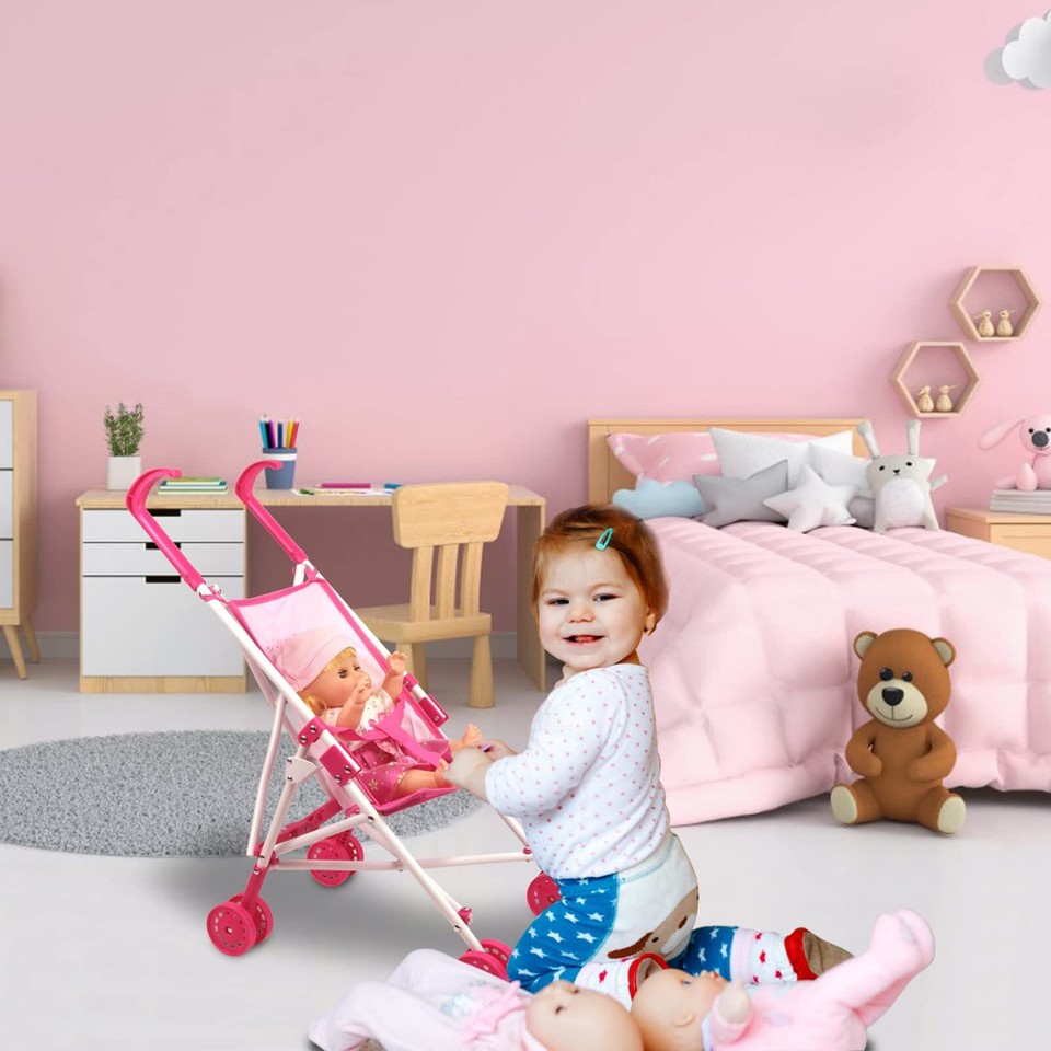 Doll Stroller Toy Realistic Doll Stroller Heart Design Gifts for ...