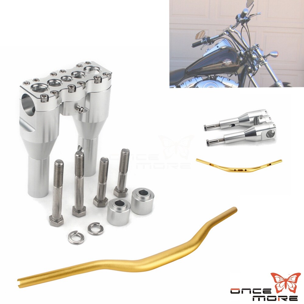 1-1/2" Motorcycle Handlebar Mount Adapter Risers Clamp W/ Handle Bar ...