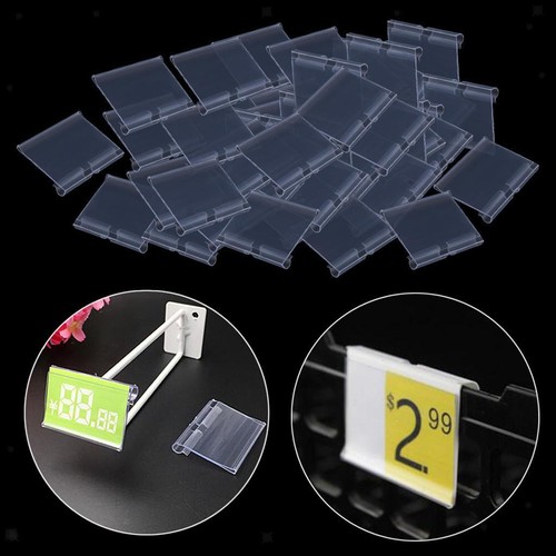 50 Pack Clear PVC Shelf Price Tag Label for Storage Durable | eBay ...