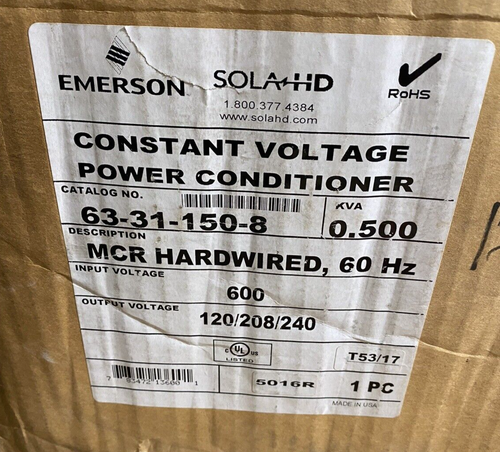 SOLA MCR 63-31-150-8 CONSTANT VOLTAGE REGULATOR 500VA | eBay