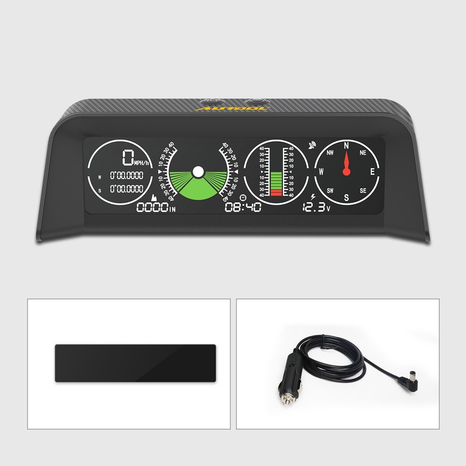 Car GPS Inclinometer Slope Meter Speedometer Compass Tilt Pitch Angle ...