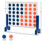 Giant 4 In A Row Game Wood Board Family Play Kids w/Carrying Bag White ...