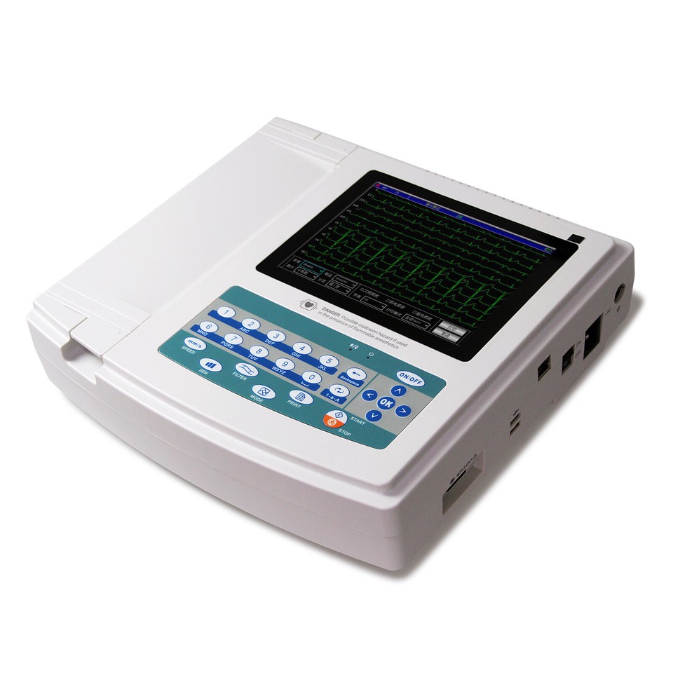 ECG1200G Digital 12 channels ECG EKG Machine electrocardiograph PC ...