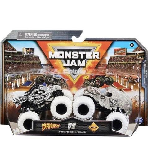 2022 Monster Jam 2 Pack 1/64 Series 18 Dragon vs Yeti RARE! FedEx Box ...