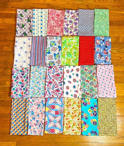 Huge! Vintage Feed Sack Fabric Lot Partial Farm House Tiny Floral 1930s ...