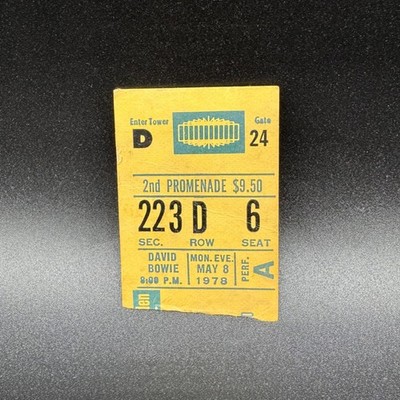 DAVID BOWIE CONCERT TICKET STUB, MAY 8 1978, MADISON SQUARE GARDEN | eBay